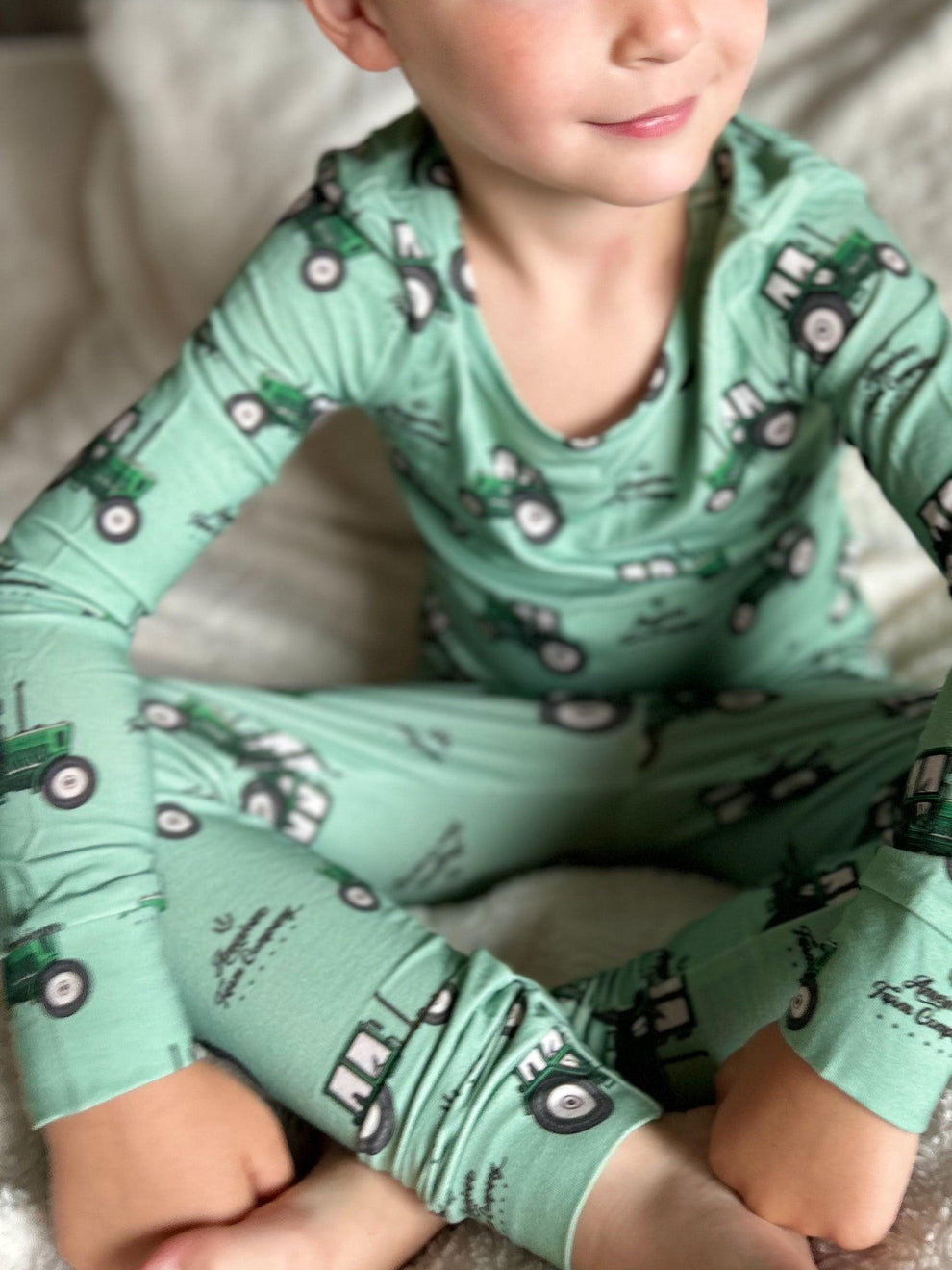 Green Tractor Toddler/Youth Bamboo Pajamas – American Farm Company