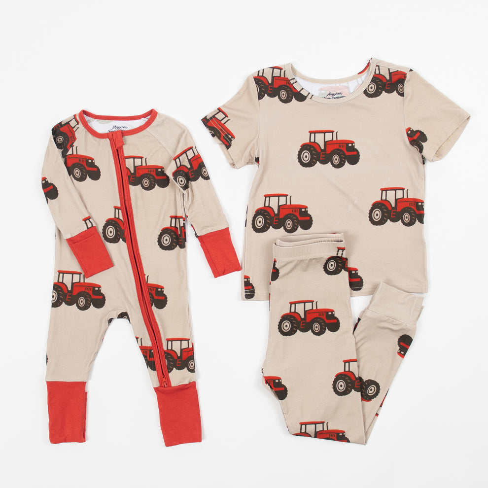Classic Red Tractor Toddler/Youth Bamboo Pajama Set – American Farm Company