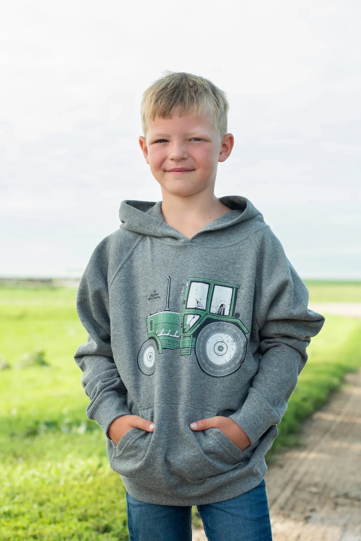 'Green Tractor' Youth & Toddler Hoodie - American Farm Company