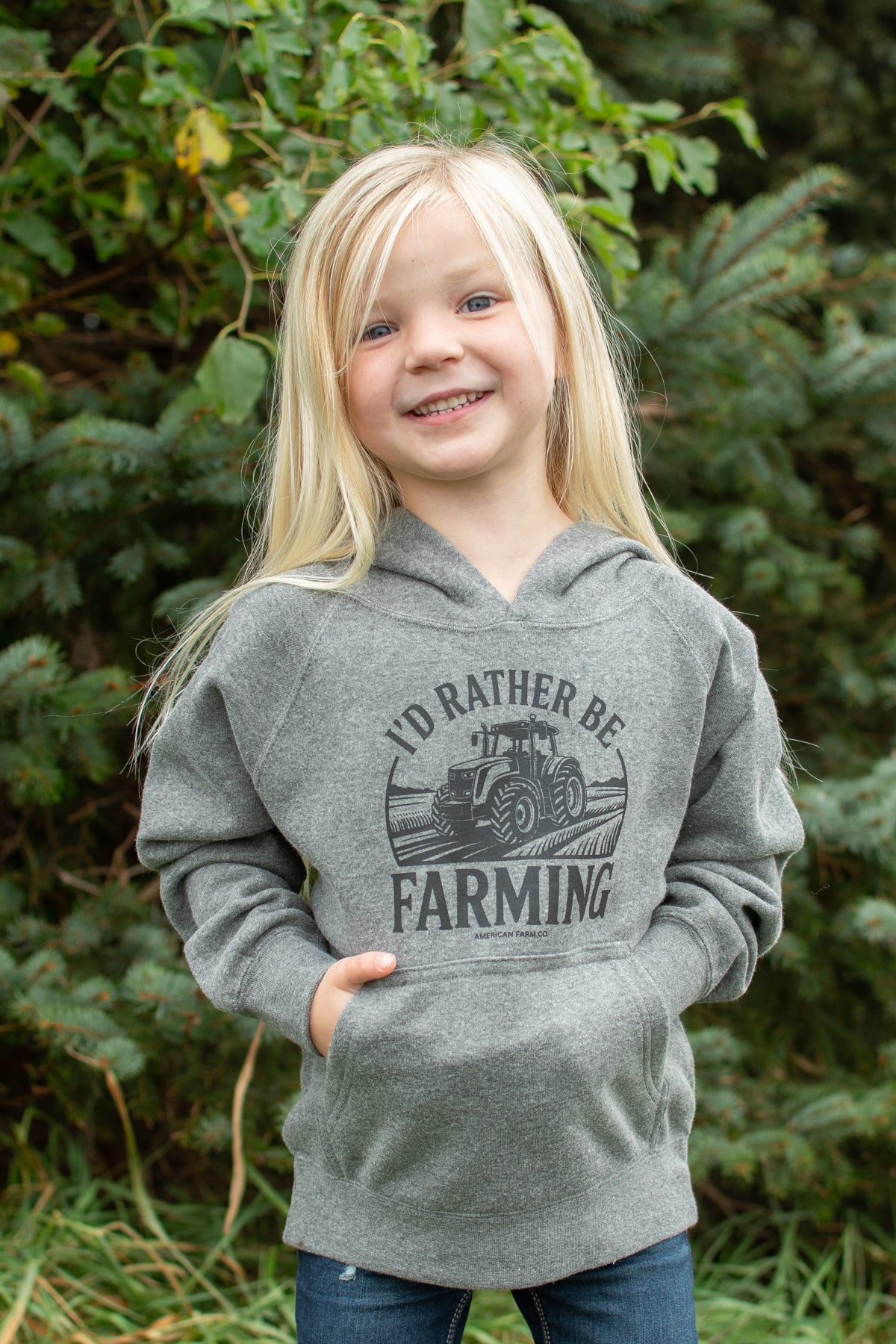 I'd Rather Be Farming' Toddler/Youth Hoodie – American Farm Company