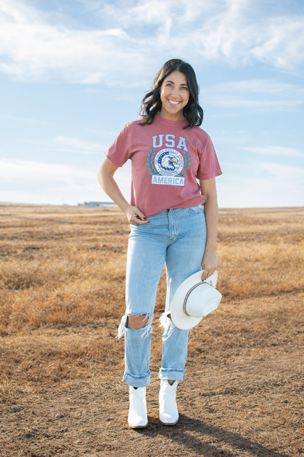 Patriotic 'USA' Blue Seal Tee – American Farm Company
