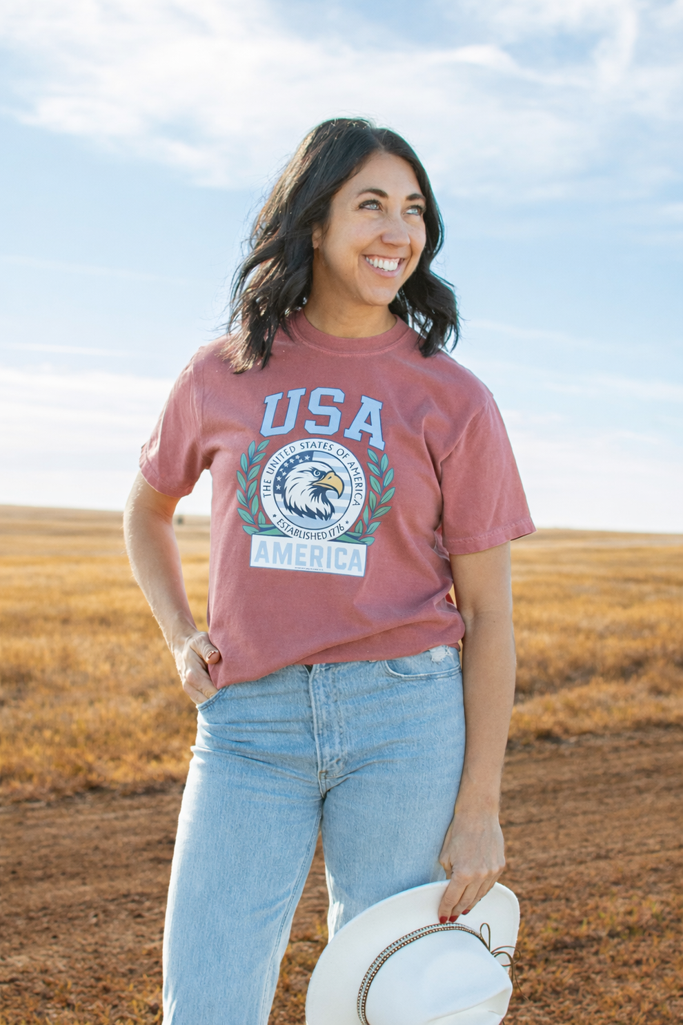 Patriotic 'USA' Blue Seal Tee – American Farm Company