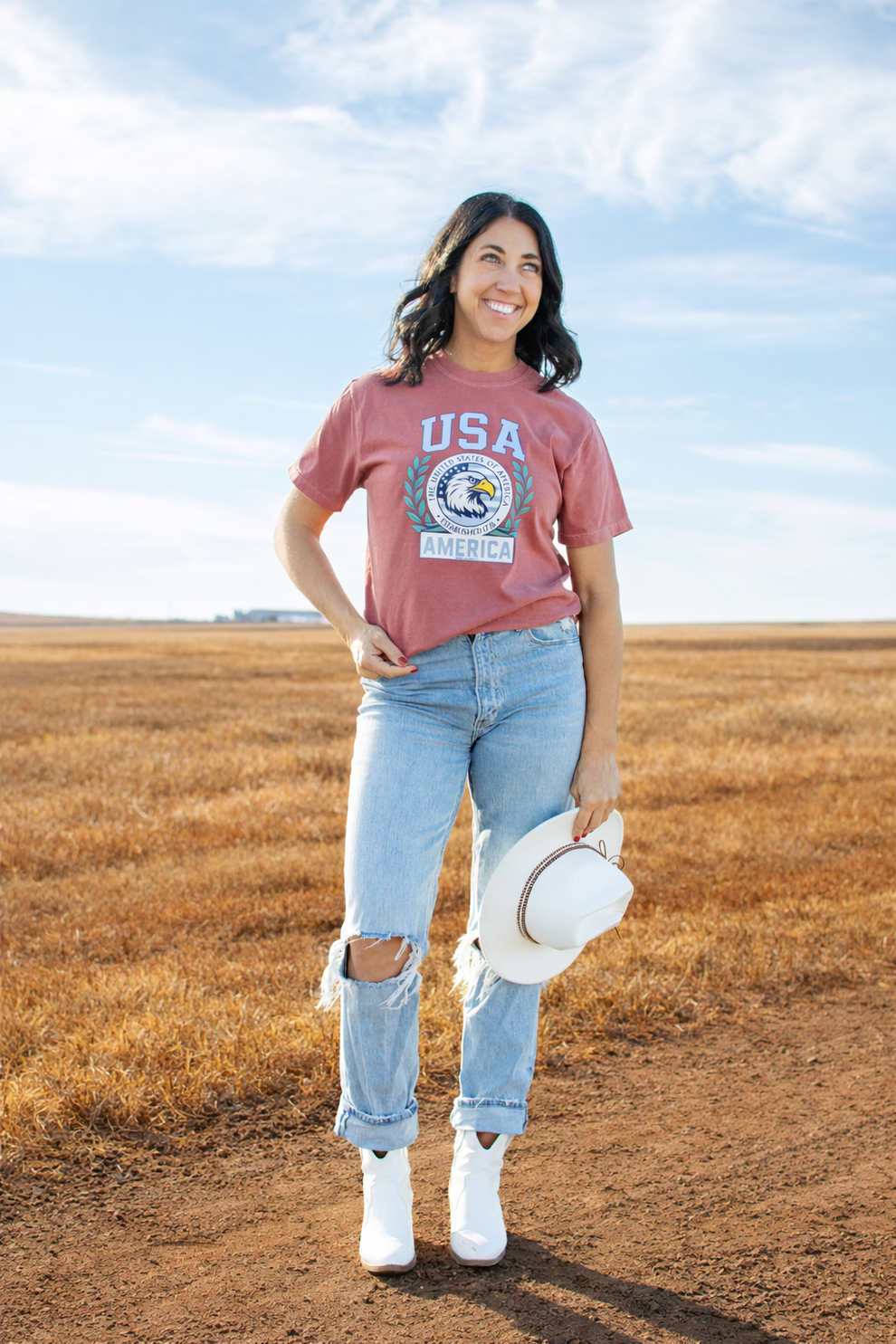 Patriotic 'USA' Blue Seal Tee – American Farm Company