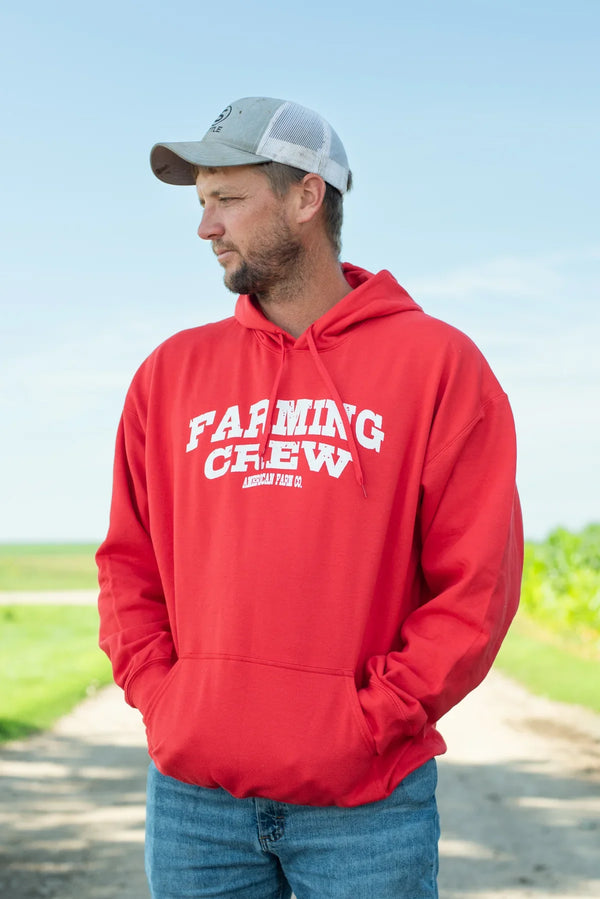 Red 'Farming Crew' Hoodie - American Farm Company