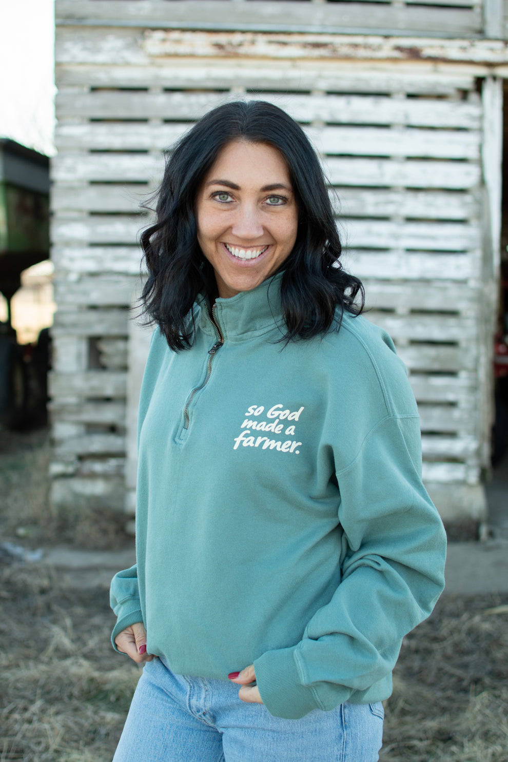 So God made a Farmer.' 1/4 Zip – American Farm Company