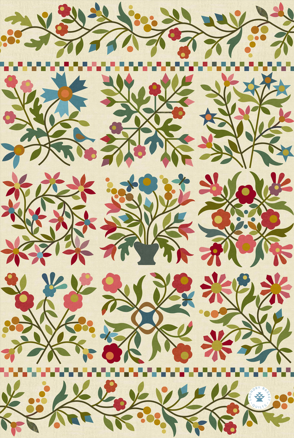 Spring Bouquet Quilt Pattern Kitchen Towel – American Farm Company